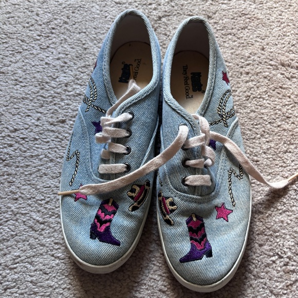 Keds | Shoes | Vtg 9s Keds Denim Sneakers Cowgirl Embroidery | Poshmark